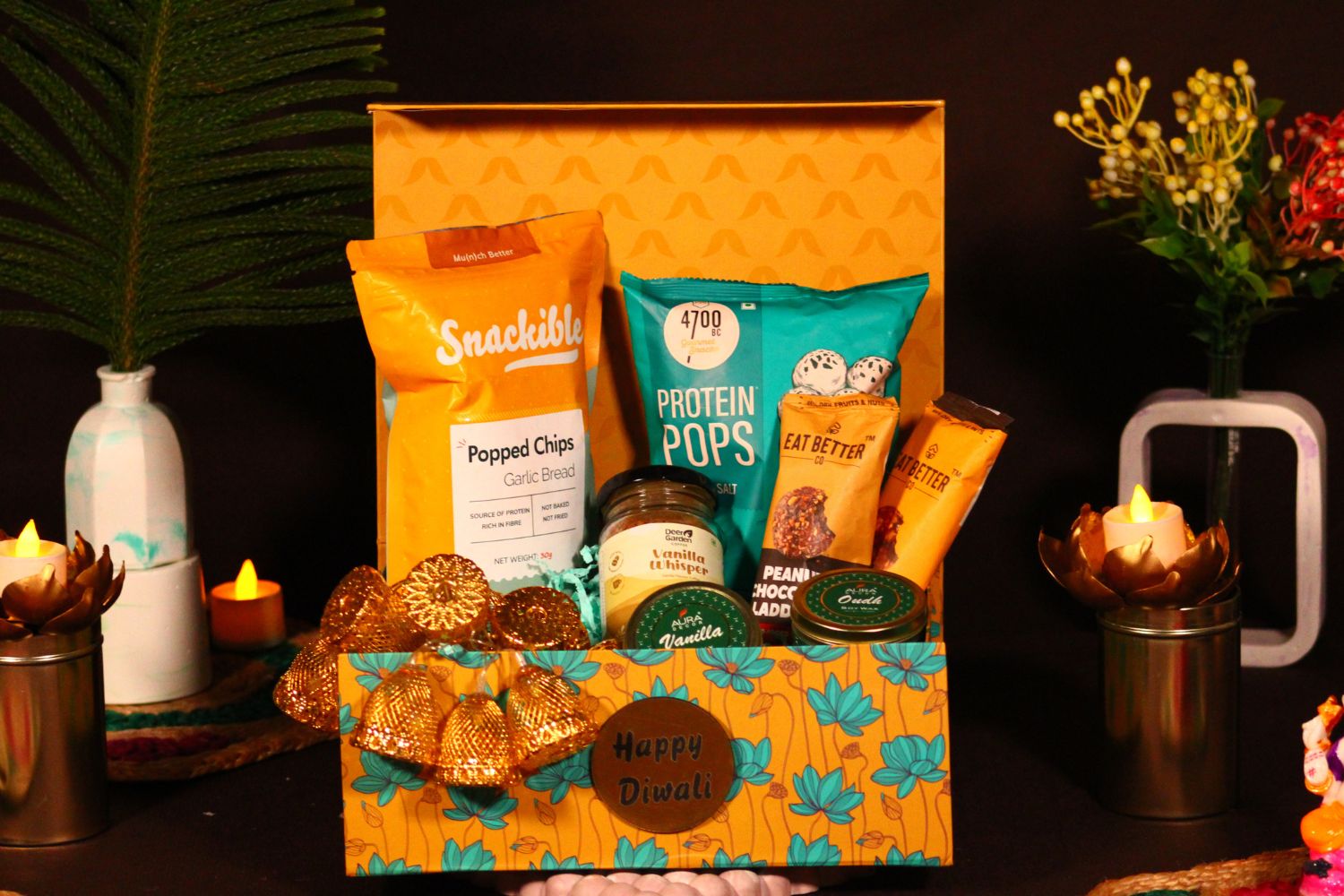 Diwali Diya-Lite 21: Festive Hamper with Dear Garden Coffee, Aura Decor ...